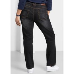 sheego Damen Stretch-Jeans, schwarz, Gr. 108, unifarben, 98% Baumwolle, 2% Elasthan, Jeans