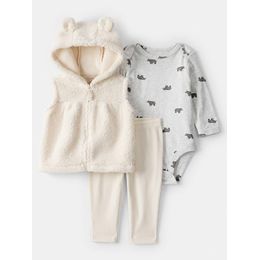 carter's 3tlg. Outfit in Beige/ Grau - 51% | Größe 68 | Babyjacken