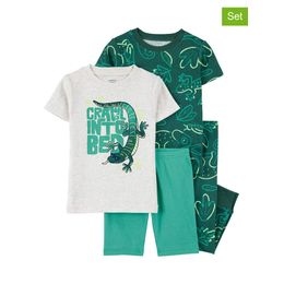 Carter's carter's 2er-Set: Pyjamas in Creme/ Grün - 22% | Größe 92 | Kinder-waesche