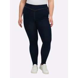 sheego Damen Bequeme Jeans, blau, Gr. 48, unifarben, 56% Baumwolle, 19% Polyester, 14% Lyocell, 10% Viskose, 1% Elasthan, Jeans