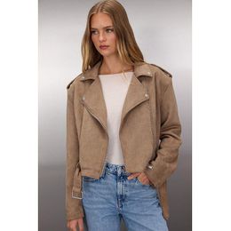 Trendyol Kunstlederjacke in Hellbraun - 70% | Gr&ouml;&szlig;e M | Damenjacken