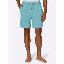 w&auml;schepur W&Auml;SCHEPUR Herren Schlafshorts, Gr. 44ozean, 100% Baumwolle, unifarben, Hosen