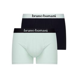 Bruno Banani Damen Boxer "Flowing", Gr. M, blau, Stoff, Obermaterial: 93% Baumwolle, 7% Elasthan, unifarben, Unterhosen, mit kontrastreichem Logobund