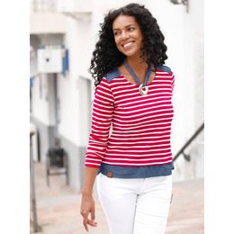 Casual Looks Damen T-Shirt "Shirt", rot, Gr. 48, gemustert, gestreift, 100% Baumwolle, Shirts