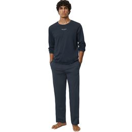 Marc O'Polo MARC O'POLO Herren Pyjamaoberteil "Mix & Match Cotton", Gr. XL, blau, Jersey, Obermaterial: 100% Baumwolle, unifarben, Shirts, mit Langarm und