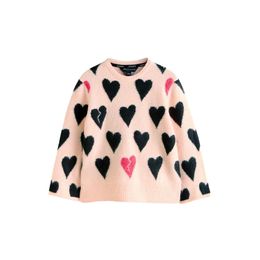 Smallsaints Pullover M&auml;dchen Gr&ouml;&szlig;e 128 rosa / dunkelpink / schwarz