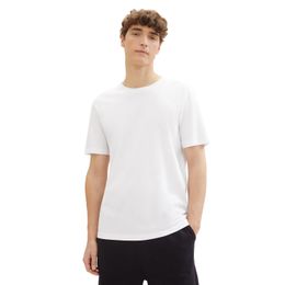 Herren T-Shirt, wei&szlig;, Gr. XS, Tom Tailor Denim, unifarben, Jersey, Obermaterial: 100% Baumwolle, Shirts
