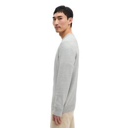Marc O'Polo MARC O'POLO Herren Rundhalspullover "aus Bio-Baumwoll-Piqu&eacute;", grau, Gr. L, unifarben, Obermaterial: 100% Baumwolle, Pullover