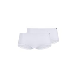Skiny Damen Panty "Classicotton", Gr. 36, wei&szlig;, Obermaterial: 94% Baumwolle, 6% Elasthan. Spitze: 85% Polyamid, 15% Elasthan, Unterhosen, bequem,