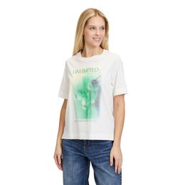 Cartoon Damen Kurzarmshirt "Damen mit Rundhalsausschnitt", gr&uuml;n, Gr. 46, Obermaterial: 100% Baumwolle., Shirts, Hotfix