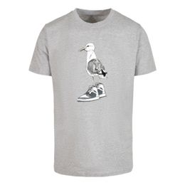 MisterTee Damen T-Shirt "MisterTee Herren Seagull Sneakers Tee"erdgrau, Gr. XS, unifarben, 100% Baumwolle, Shirts