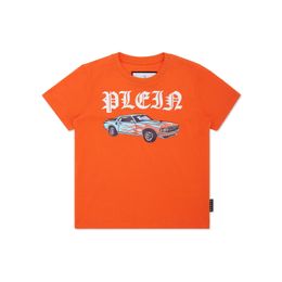 Philipp Plein Jungen T-Shirt "Racing"20, orange, Gr. 4, Obermaterial: 100% Baumwolle, Shirts