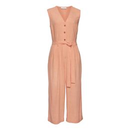 Lascana Damen Overall, orange, Gr. 36, unifarben, Web, Obermaterial: 85% Viskose, 15% Leinen, Overalls, und Taschen, sommerlicher Jumpsuit,