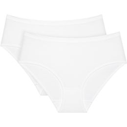 Triumph Damen Midislip "Sense Of Cotton", Gr. 48, wei&szlig;, Microtouch, Obermaterial: 86% Polyamid, 14% Elasthan, unifarben, Unterhosen, weich, ohne