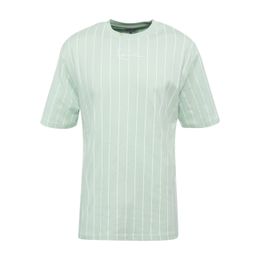 T-Shirt Karl Kani "Karl Kani Herren KM232-019-1 KK Small Signature Pinstripe Tee", Damen, Gr. L, light mint, wei&szlig;, 100% Baumwolle, gestreift, oversize, Rundhals, Shirts T-Shirt