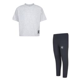 Converse Mädchen Shirt & Leggings "CNVG BOXY TEE & LEGGING SET"schwarz matter, Gr. 158, Obermaterial: 60% Baumwolle, 40% Polyester. Unterteil: 85%