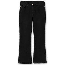sheego Damen Bootcut-Jeans, schwarz, Gr. 46, unifarben, 68% Baumwolle, 30% Polyester, 2% Elasthan, Jeans