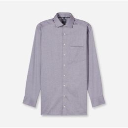 Businesshemd OLYMP "Luxor modern fit", Herren, Gr. 41, N-Gr, aubergine, Web, Obermaterial: 100% Baumwolle, 2-Knopf-Manschette, Hemden