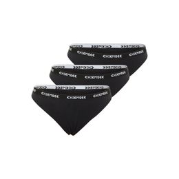 Chiemsee Damen Slip, Gr. XS, schwarz, Single Jersey, Obermaterial: 95% Baumwolle, 5% Elasthan, unifarben mit Farbeinsatz, Unterhosen