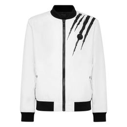 Plein Sport Herren Blouson "Scratch", wei&szlig;, Gr. 4XL, Obermaterial: 100% Polyester. Futter: 100% Polyester, Jacken