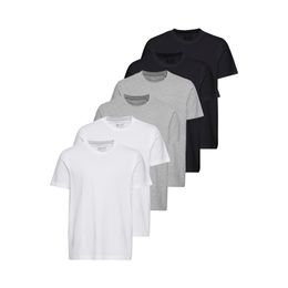 MAN'S WORLD MAN'S WORLD Herren Rundhalsshirt, wei&szlig;, Basic, Gr. XXXL, unifarben, Single Jersey, Graumeliert (Obermaterial): 90% Baumwolle, 10% Viskose.