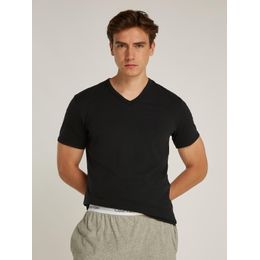 Herren T-Shirt "S/S V NECK 3PK", Calvin Klein Underwear, Gr. M, schwarz-wei&szlig;, Jersey, Obermaterial: 57% Baumwolle, 38% Polyester, 5% Elasthan,