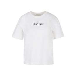 MISS TEE Damen T-Shirt "Miss Tee I Don ́t Care Tee"wei&szlig;, Gr. XXXL, bedruckt, 100% Baumwolle, Shirts