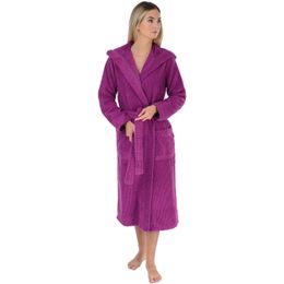 WEWO-Fashion Damenbademantel WEWO FASHION, L:120cm, lila, Walkfrottier, Hausm&auml;ntel, "4002", fluffig weich
