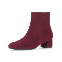 Gabor Damen Stiefelette, Gr. 35bordeaux, Ziegenveloursleder, unifarben, Schuhe, Blockabsatz, Businesschuh, Ankleboots mit Best Fitting-Ausstattung