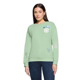 Cartoon Damen Sweatshirt "Damen mit Rippb&uuml;ndchen"patch mint, blau, Gr. 34, Obermaterial: 78% Baumwolle, 18% Polyester, 4% Elasthan, Sweatshirts