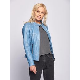 Maze Damen Lederjacke "Marcie", blau, Gr. XS, Obermaterial: 100% Lammleder; Futter: 100% Polyester, Jacken