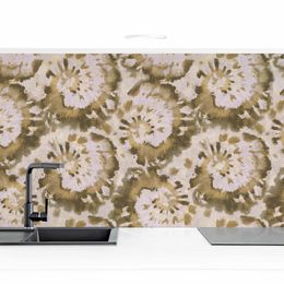 K&uuml;chenr&uuml;ckwand Alu-Dibond | Batik auf Leinwand Struktur