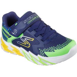 Skechers Kinder Slip-On Sneaker "FLEX-GLOW 3.0", Gr. 33, blau, Synthetik, Textil, Schuhe, Sneaker, Klettschuh, Kindergartenschuh mit auff&auml;lliger Sohle
