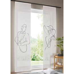 Schiebegardine HEINE HOME, B:57cm H:245cmwei&szlig;, schwarz, Polyester, Gardinen