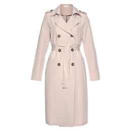 Lascana Damen Trenchcoat, beige, Gr. 38, Web, Obermaterial: 79% Polyester, 17% Viskose, 4% Elasthan, M&auml;ntel, zum Regulieren, leichter Damenmantel