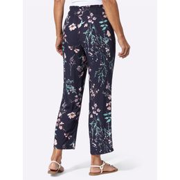 Classic Basics Damen Culottemarine, hellros&eacute;, bedruckt, Gr. 52, gebl&uuml;mt, gemustert, 100% Viskose, Hosen