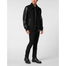 Philipp Plein Jungen Blouson "Jacke"02, schwarz, Gr. L, Obermaterial: 64% Polyester, 33% Viskose, 3% Elasthan; Futter: 100% Polyester, Jacken