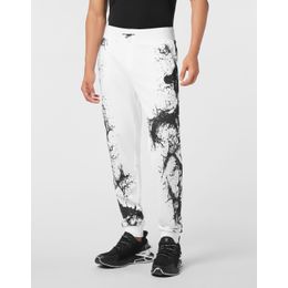 Plein Sport Herren Jogger Pants "Splash", schwarz-wei&szlig;, Gr. M, Obermaterial: 13% Polyester, 87% Baumwolle, Hosen