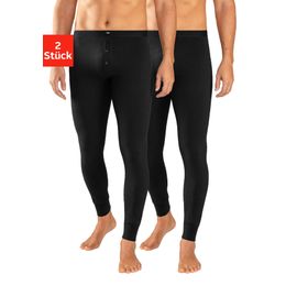 H.I.S. H.I.S Herren Lange Unterhose, Gr. XXL, schwarz, Jersey, Obermaterial: 95% Baumwolle, 5% Elasthan, unifarben, Unterhosen, mit B&uuml;ndchen am Bein
