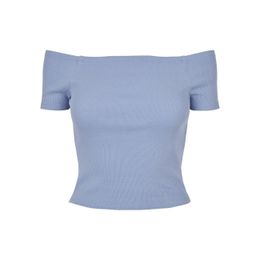 Urban Classics Damen T-Shirt "Urban Classics Damen Ladies Off Shoulder Rib Tee"violablau, Gr. XXXL, unifarben, 97% Baumwolle, 3% Elasthan, Shirts