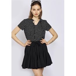 FRESHLIONS Damen Klassische Bluse "Amea", schwarz, Gr. M, gepunktet, 100% Polyester, Blusen, mit niedlichen Punkten