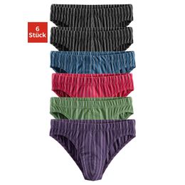 Le Jogger Herren Slip, Gr. 6, bunt, Jersey, Obermaterial: 90% Baumwolle, 5% Elasthan, 5% Polyester, gestreift, Unterhosen, mit garngef&auml;rbten Streifen