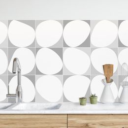 K&uuml;chenr&uuml;ckwand Oval Fliesen - Grau
