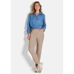 GOLDNER Damen Chinohose "Kurzgr&ouml;&szlig;e Schmale Stretchhose LOUISA, kn&ouml;chellang", beige, Modisch, Gr. 23, Obermaterial: 95% Polyamid PA. 5% Elasthan EL.,