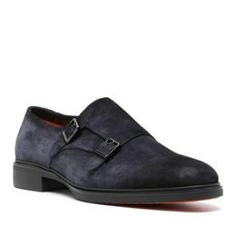 Santoni Loafer - Suede Shoes - Gr. 8_5 - in Blau - f&uuml;r Damen
