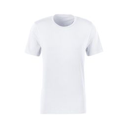 Bruno Banani Herren T-Shirt, Gr. M, wei&szlig;, Jersey, Obermaterial: 95% Baumwolle, 5% Elasthan, unifarben, Basic, Shirts, mit Rundhals-Ausschnitt