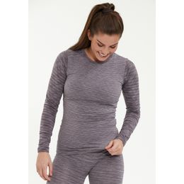 Endurance Damen Langarmshirt "Crina", grau, Gr. L, meliert, unifarben, 68% Polyester, 22% Nylon, 10% Elasthan, Shirts, mit atmungsaktivem Material