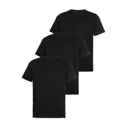 Herren T-Shirt, schwarz, Basic, Gr. XXXL, Fruit of the Loom, Single Jersey, Obermaterial: 100% Baumwolle, Shirts, mit Rundhalsausschnitt