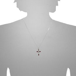 OSTSEE-SCHMUCK Damen Kette mit Anh&auml;nger "OSTSEE-SCHMUCK Kette mit Anh&auml;nger Kreuz 30 x 19 mm", 38cm, Silber 925 (Sterlingsilber), L: 38, silber,