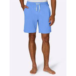 w&auml;schepur Schlafshorts W&Auml;SCHEPUR, Herren, Gr. 48/50, Normalgr&ouml;&szlig;en, mittelblau, 100% Baumwolle, unifarben, Hosen